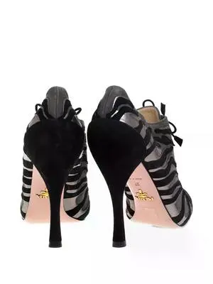 Prada 2023 120mm Flame Lace-up Suede Boots