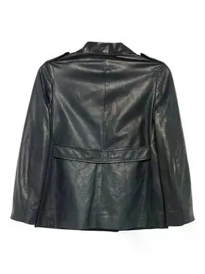 Prada Leather Double-breasted Blazer