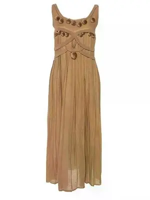 Bottega Veneta Pleated Pom-pom Dress