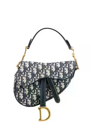 Dior 2019 Mini Oblique Canvas Saddle Bag - Blue
