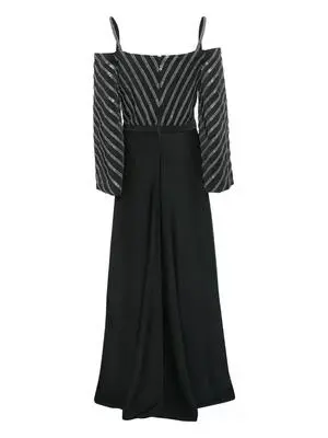Basix Black Label Beaded Cold-shoulder Dress