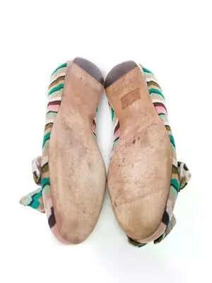 Missoni Bow-detail Wave-pattern Ballet Flats