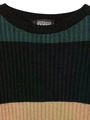 Gianfranco Ferre 1997 Striped Ribbed Sweater