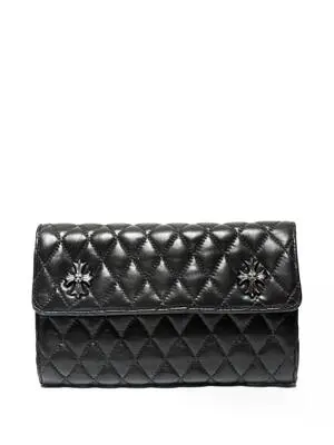 Chrome Hearts 2010 Logo-plaque Quilted Wallet - Black