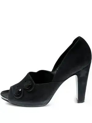 SERGIO ROSSI 105mm Peep-toe Suede Pumps - Black