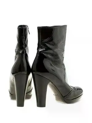 Miu Miu Patent-leather Block Heel Boots
