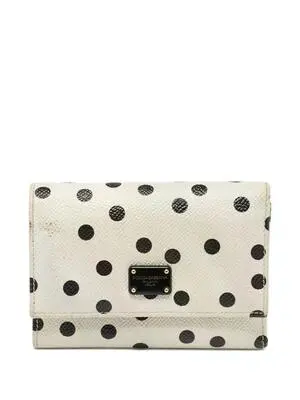 Dolce & Gabbana Polka-dot Leather Wallet - White
