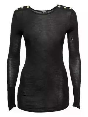 Balmain Wool Blend Crew Neck Sweater