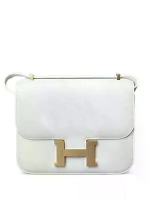 Hermès Constance 18 Mini Shoulder Bag Miroir Veau Swift-leather Gold-hardware - White