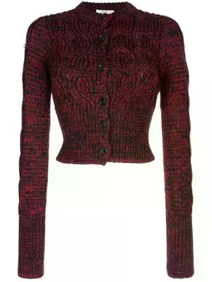 Prada Cable-knit Cropped Cardigan