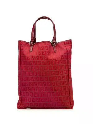 Fendi 2000-2010 Zucchino Canvas Tote Bag - Red