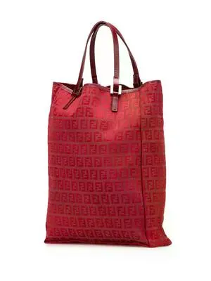 Fendi 2000-2010 Zucchino Canvas Tote Bag - Red
