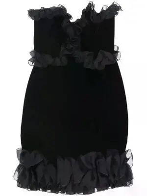 Saint Laurent 1980s Ruffled Mini Dress