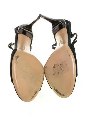 FERRAGAMO 100mm Satin Ankle-buckle Sandals
