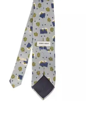 Giorgio Armani Geometric-print Silk Tie - Grey
