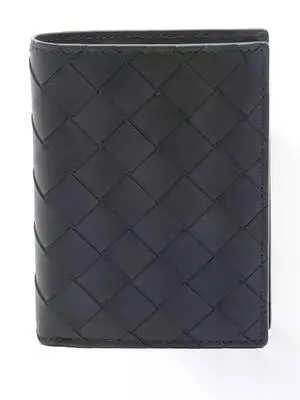 Bottega Veneta 2020s Signature Intrecciato Design Leather Wallet - Black