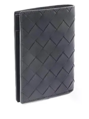 Bottega Veneta 2020s Signature Intrecciato Design Leather Wallet - Black