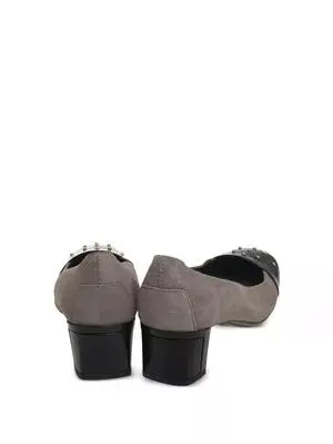 TOD'S 50mm Studded Cap-toe Block-heel Pumps - Brown