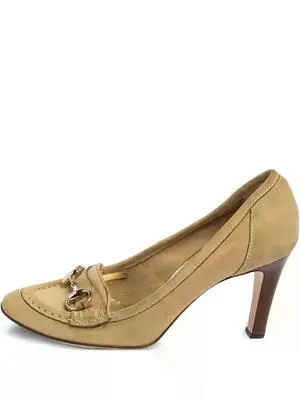 Gucci 80mm Horsebit Leather Pumps - Neutrals