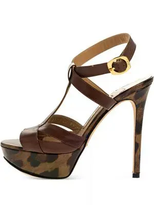 GINA 120mm Leopard-print Platform Sandals