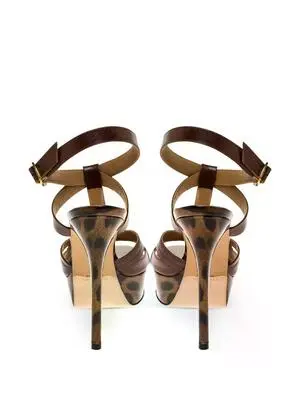 GINA 120mm Leopard-print Platform Sandals