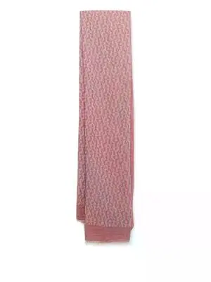AIGNER Patterned Fringed Scarf - Pink