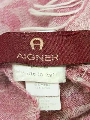 AIGNER Patterned Fringed Scarf