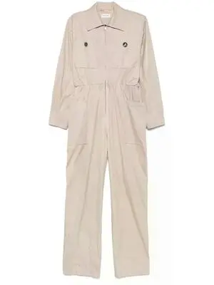 Saint Laurent Cotton Twill Jumpsuit - Neutrals