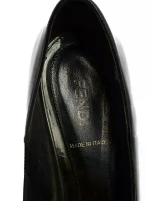 Fendi 100mm Zucca-print Patent Leather Pumps