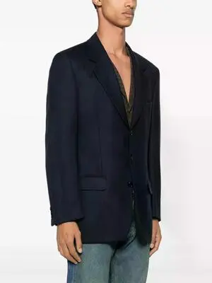 Valentino Garavani 2000s Notched Lapels Virgin-wool Blazer - Blue