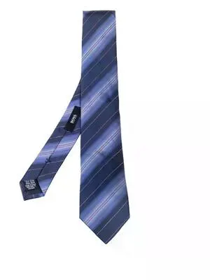 BOSS Striped Silk Tie - Blue