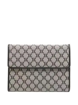 Celine 2023 Macadam Pattern Canvas Bi-fold Wallet - Grey