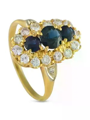 Mikimoto 18k Gold Sapphire And Diamond Ring - Yellow