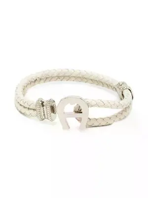 AIGNER Braided Leather Bracelet - White