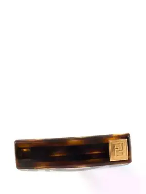 Fendi 2000s Ff-motif Hair Clip - Brown