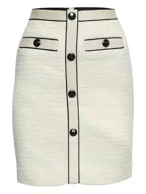 Maje Button-up Tweed Skirt