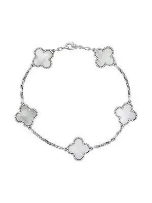 Van Cleef & Arpels 18k White Gold Mother Of Pearl Bracelet - Silver