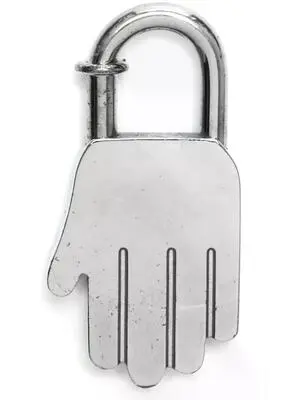 Hermès 2002 Cadena Hand-motif Padlock Charm - Silver