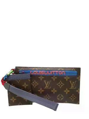 LOUIS VUITTON 2017 Monogram Outdoor Ribbon Pochette Clutch - Brown