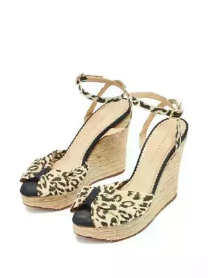 CHARLOTTE OLYMPIA 130mm Leopard-print Wedge Sandals