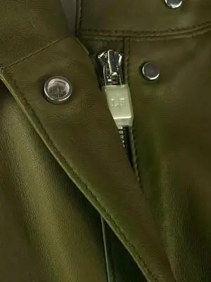 Loro Piana Leather Detachable-sleeves Jacket
