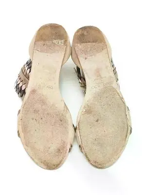 JIMMY CHOO Kimro Fringed Flat Sandals - Neutrals