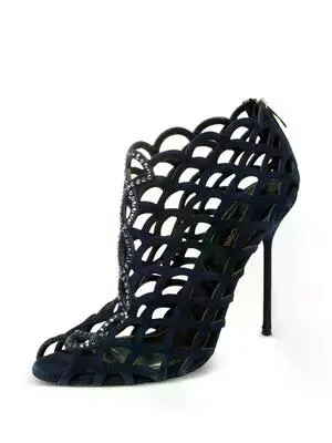SERGIO ROSSI 115mm Scalloped Crystal-embellished Booties