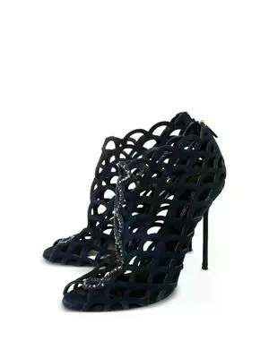 SERGIO ROSSI 115mm Scalloped Crystal-embellished Booties