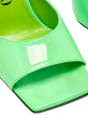 Attico 115mm Devon Patent Leather Square-toe Sandals - Green