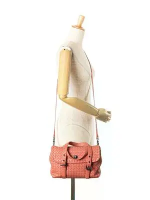 Bottega Veneta Leather Intrecciato Flap Satchel