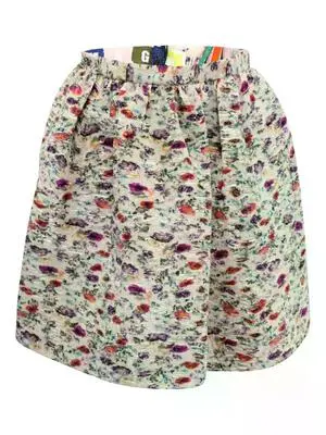 MSGM Floral-pattern Pleated Mini Skirt