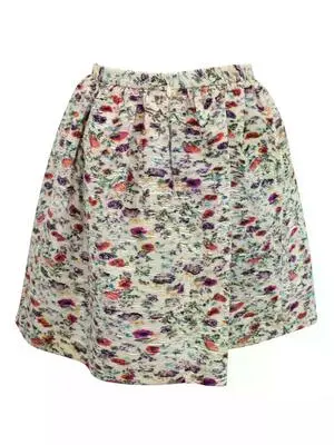 MSGM Floral-pattern Pleated Mini Skirt