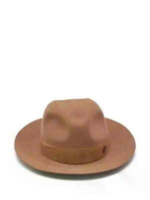 MAISON MICHEL Henrietta Fedora Hat - Brown