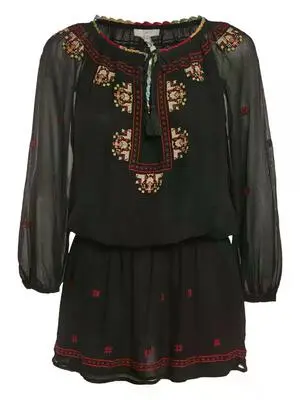 Joie Embroidered Silk Dress